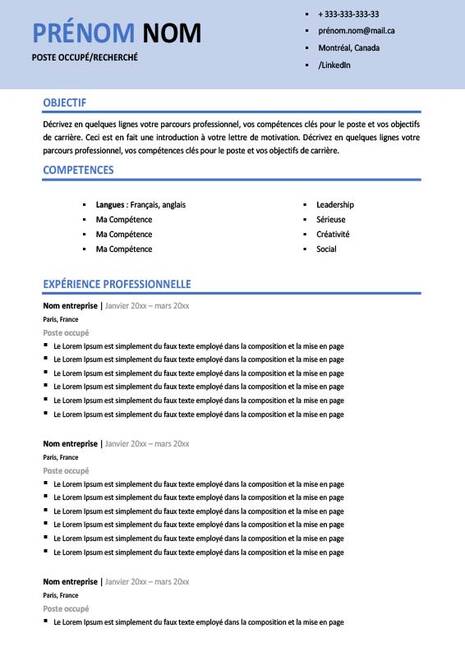 CV Word : 15 Exemples de CV Gratuits à Télécharger