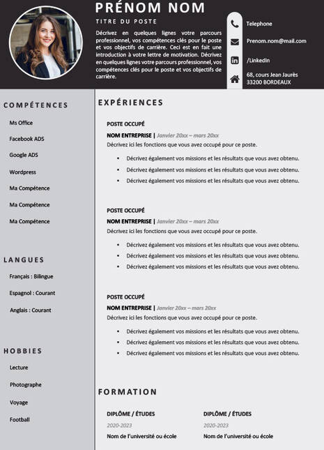 Exemple de Cv Canadien 2025 au Format Word | [Page-Word]