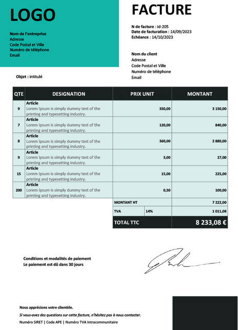 Facture Word : Modèles téléchargeables gratuitement | Simplifiez votre ...