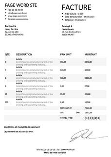 Facture Word : Modèles téléchargeables gratuitement | Simplifiez votre ...