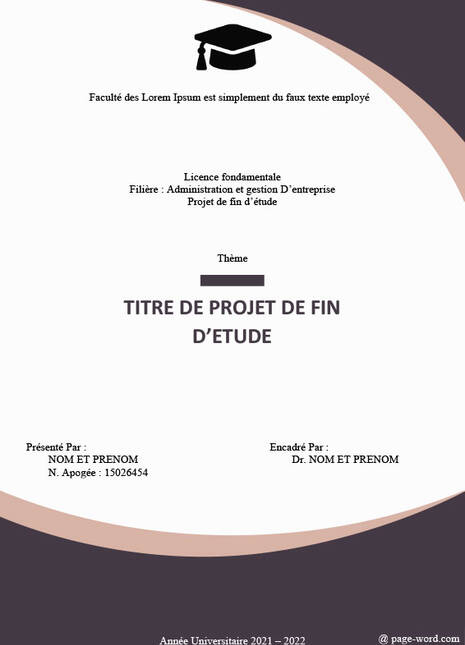 Page de garde gratuite [Téléchargez au format Word et exportez en PDF]